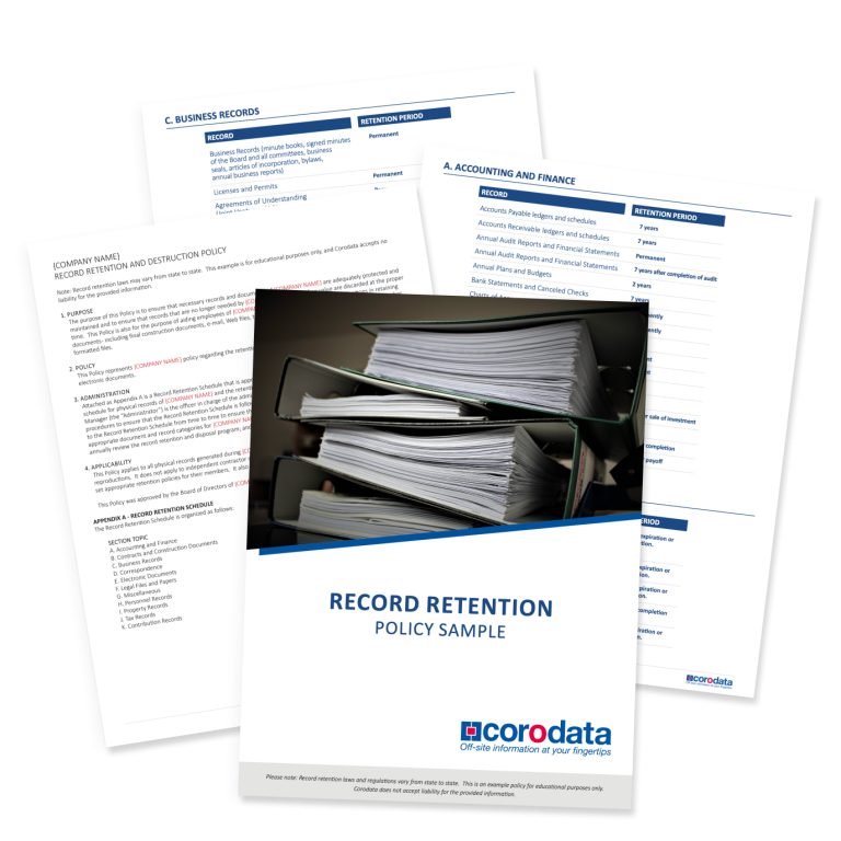 Record Retention Policy Sample
